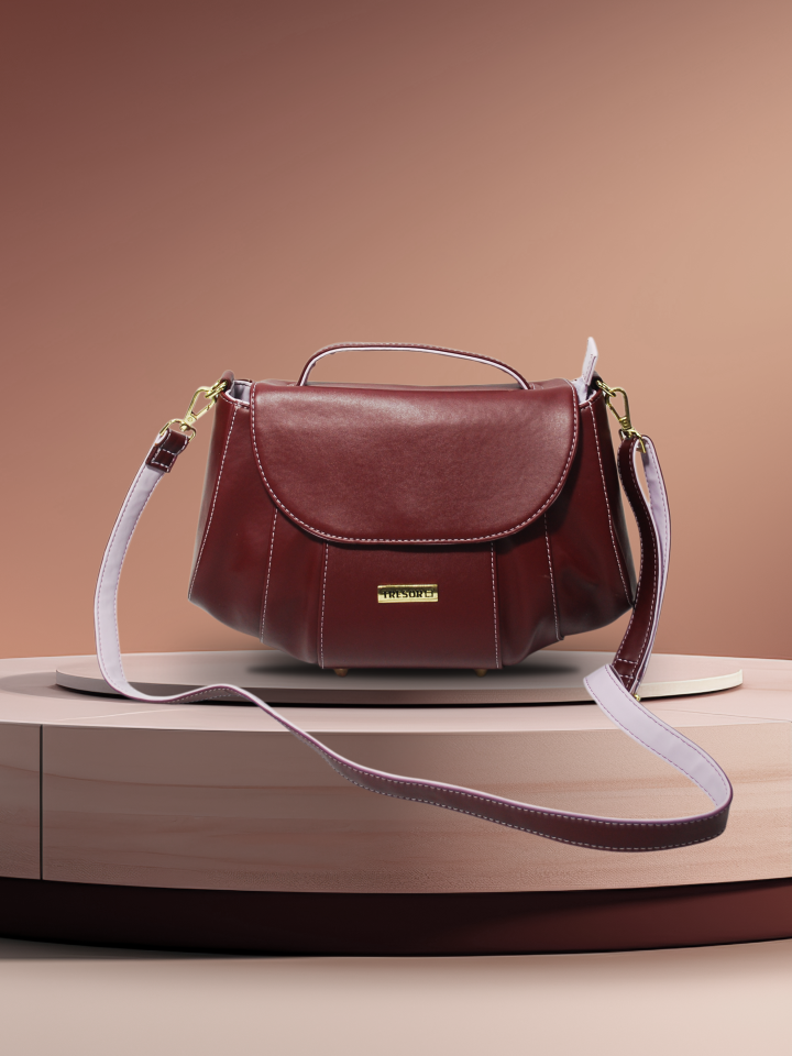 Helen Bag -Maroon and Lavender - Tresor